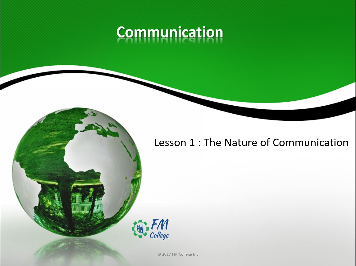 Communication A Sample Self Study Lesson FM College